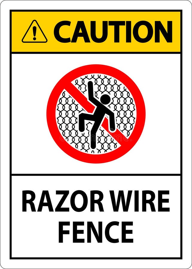 Caution Razor Wire Symbol Sign, Vector Illustration, Isolated on White ...