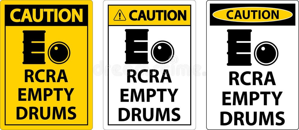 Caution Sign RCRA Empty Drums on White Background Stock Vector ...
