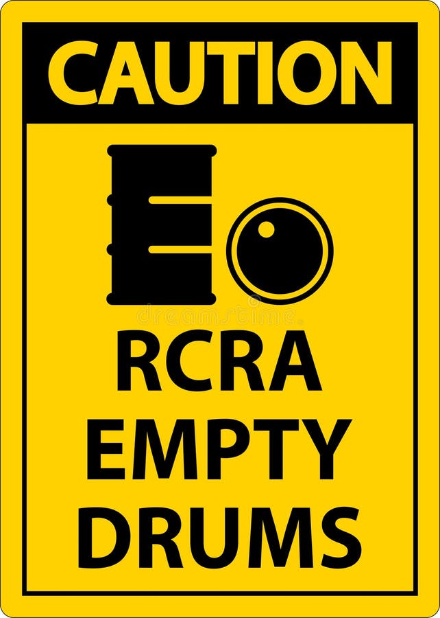 Caution Sign RCRA Empty Drums on White Background Stock Vector ...