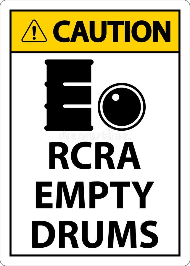 Caution Sign RCRA Empty Drums on White Background Stock Vector ...