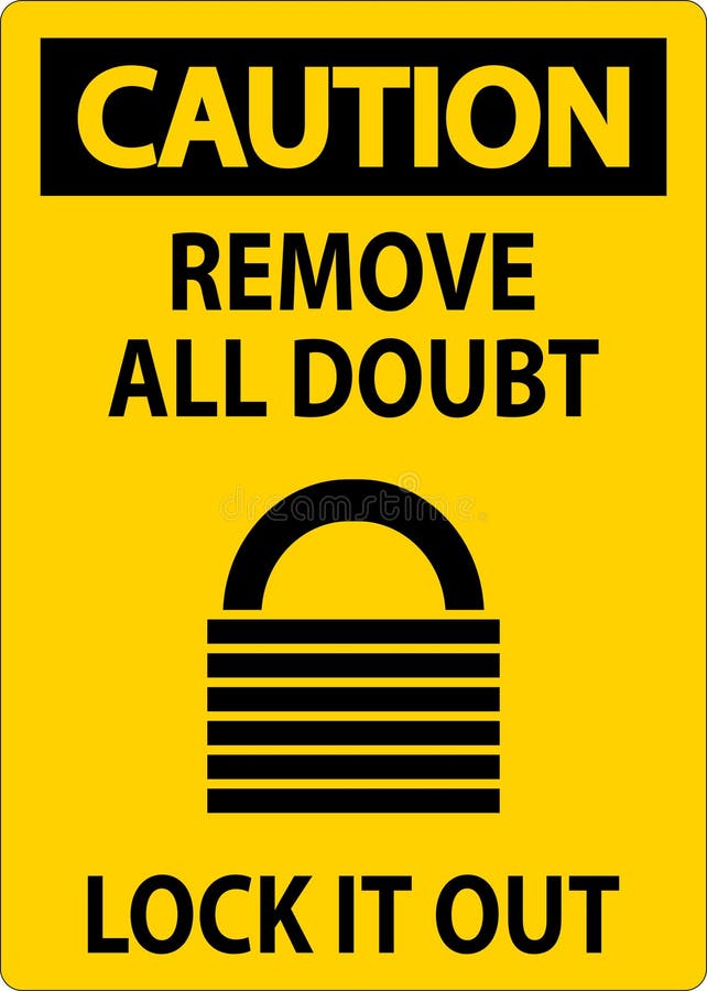 Caution Lock Out Label Sign on White Background Stock Vector ...