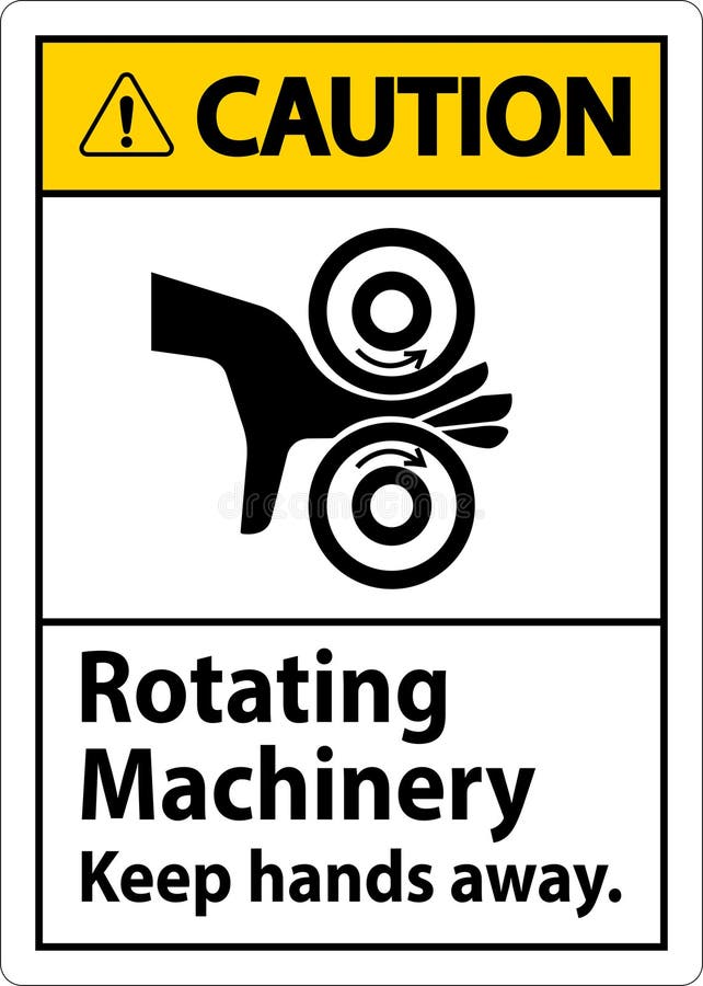 Caution Sign Rotating Machinery Keep Hands Away Stock Vector ...