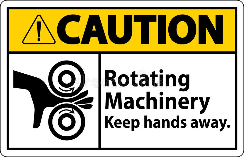 Caution Sign Rotating Machinery Keep Hands Away Stock Vector ...