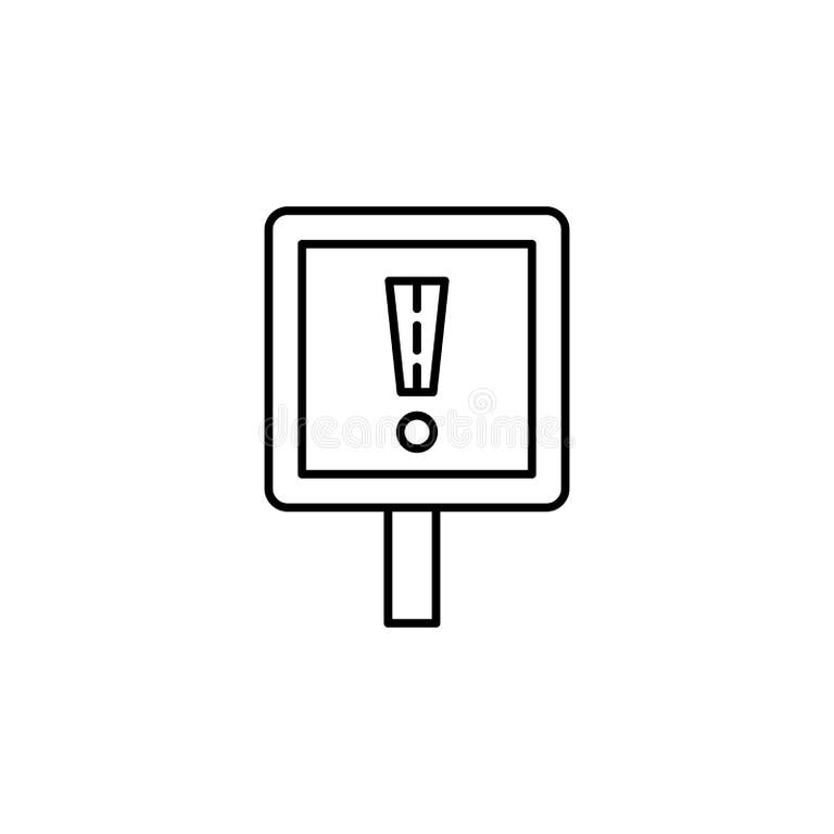 Caution Sign, Safety Icon. Simple Line, Outline Vector Elements of ...