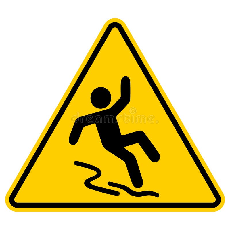 Caution Sign Slipping Hazard Icon Wet Floor Falling Warning Symbol ...