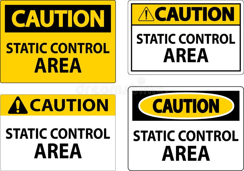 Caution Sign Static Control Area Stock Vector - Illustration of ...