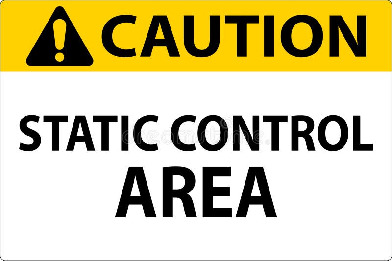 Caution Static Control Area ESD Protection Required Symbol Sign, Vector ...