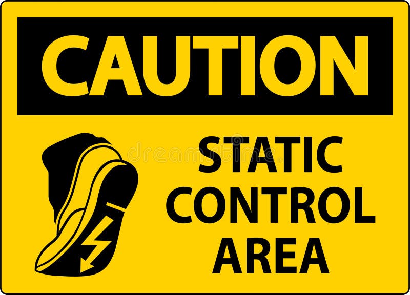Caution Static Control Area Symbol Sign, Vector Illustration, Isolated ...