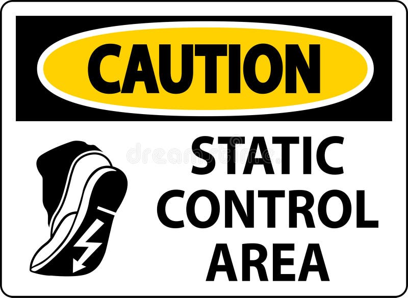 Caution Sign Static Control Area Stock Vector - Illustration of ...