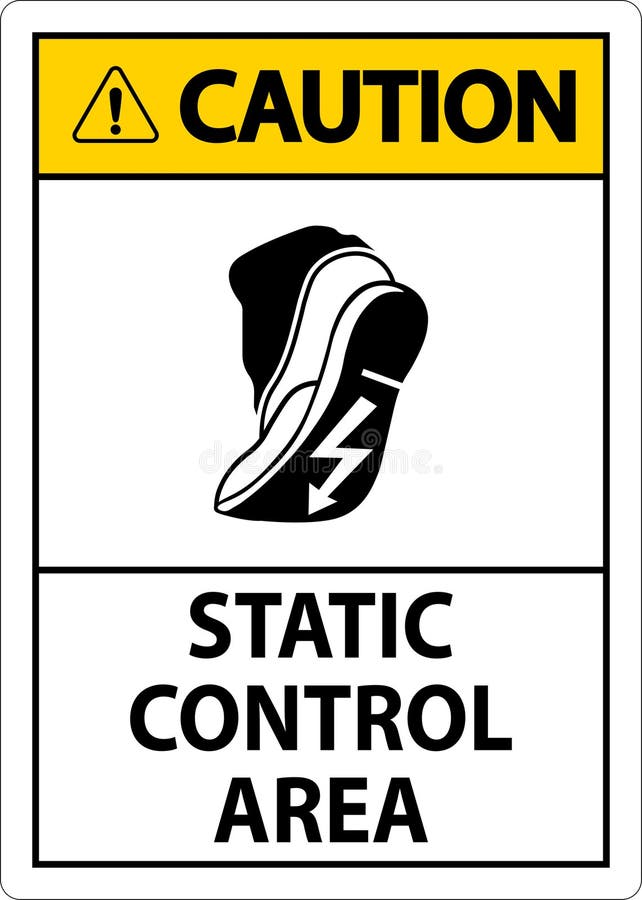 Caution Sign Static Control Area Stock Vector - Illustration of ...