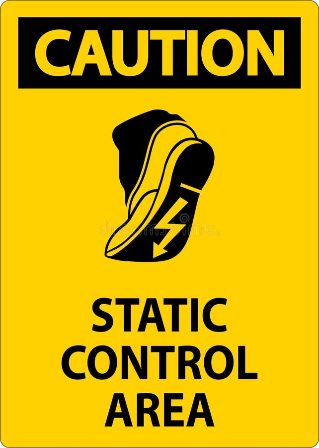 Caution Sign Static Control Area Stock Vector - Illustration of ...