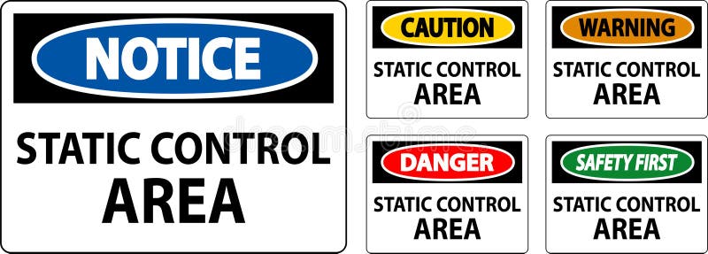 Caution Sign Static Control Area Stock Vector - Illustration of circuit ...
