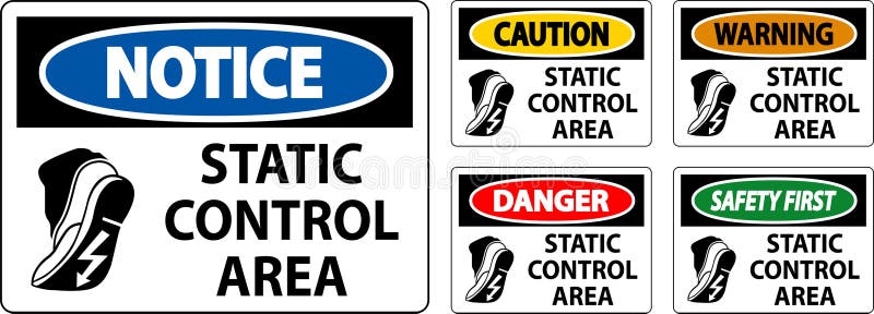 Caution Sign Static Control Area Stock Illustrations – 606 Caution Sign ...