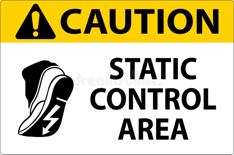Caution Sign Static Control Area Stock Vector - Illustration of ...