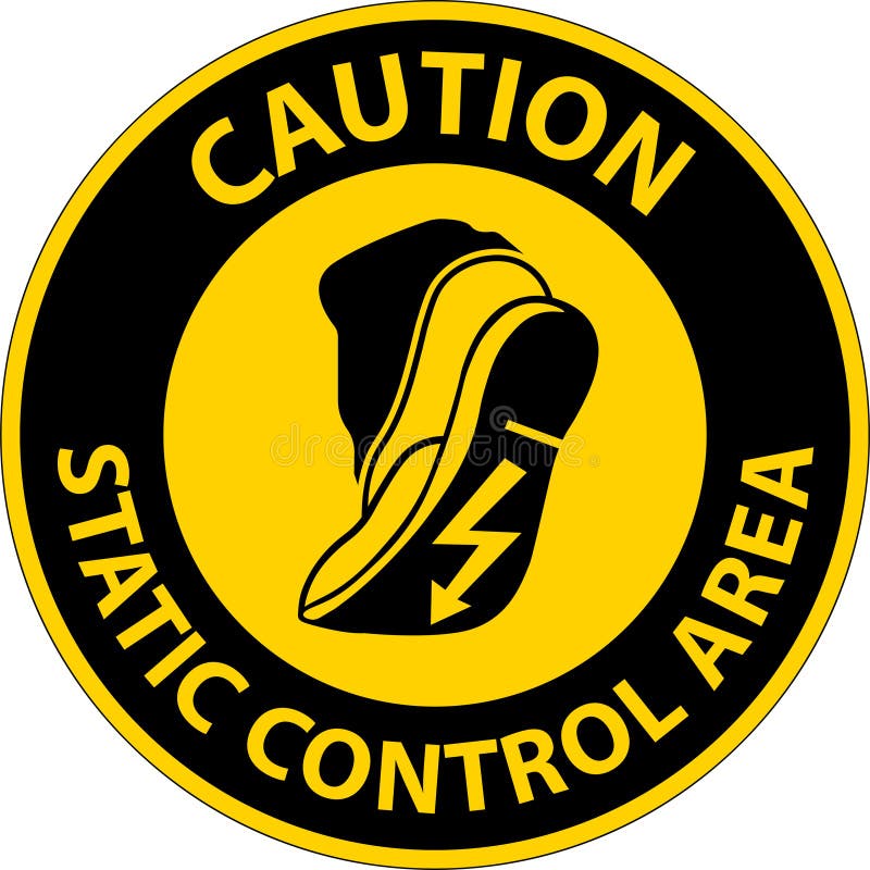 Caution Sign Static Control Area Stock Vector - Illustration of catch ...