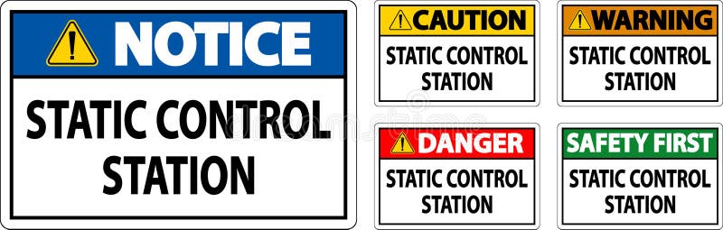 Caution Sign Static Control Station Stock Vector - Illustration of ...