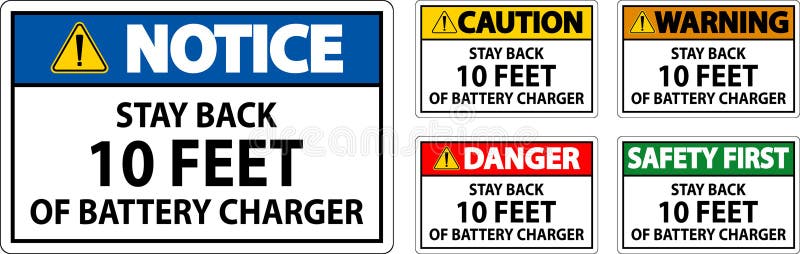 Caution Sign Stay Back 10 Feet of Battery Charger Stock Vector ... Caution Sign Stay Back 10 Feet of Battery Charger Stock Vector ...