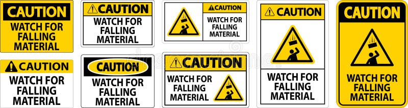 Caution Sign, Watch for Falling Material Stock Vector - Illustration of ...
