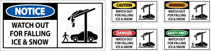 Caution Sign Watch Out for Falling Ice and Snow Stock Vector ...