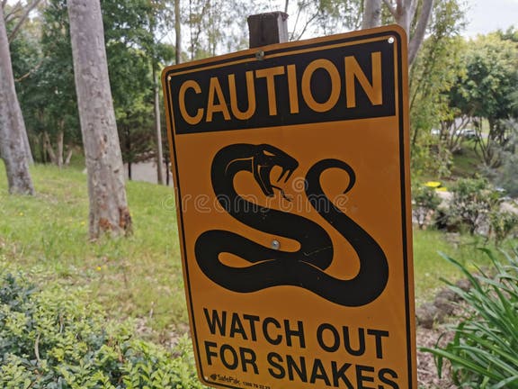 Caution Sign - Watch Out for Snakes Editorial Image - Image of signage ...