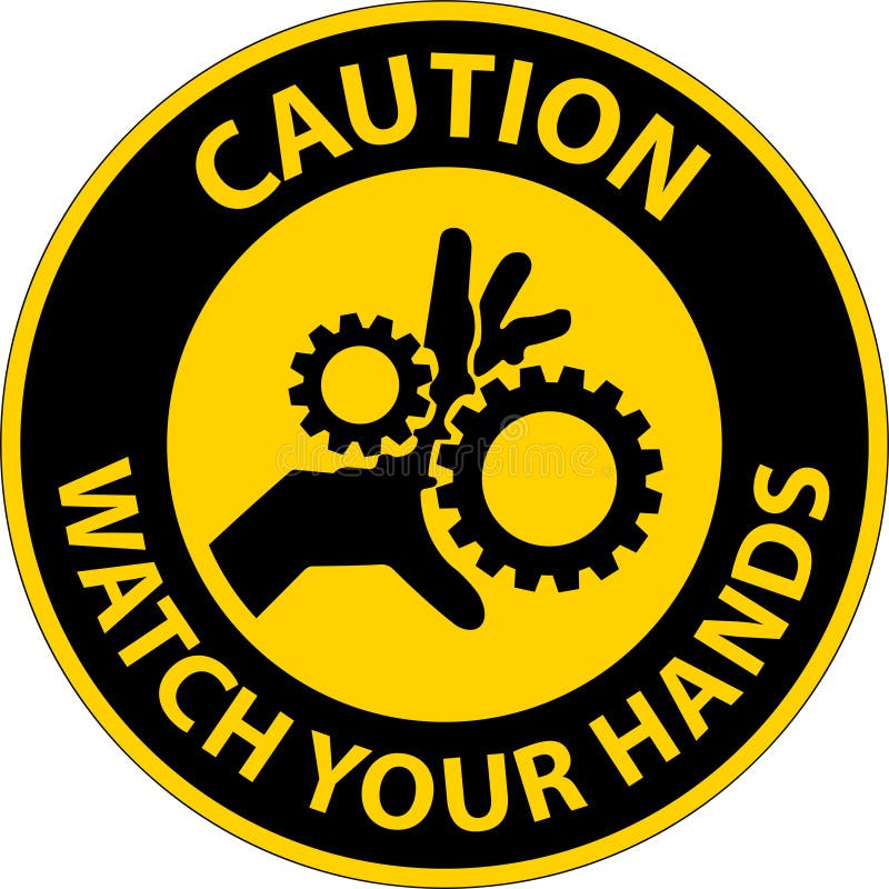 Caution Sign Watch Your Hands and Fingers Stock Vector - Illustration ...