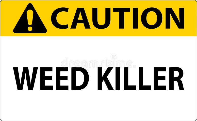 Caution Sign Weed Killer on White Background Stock Vector ...