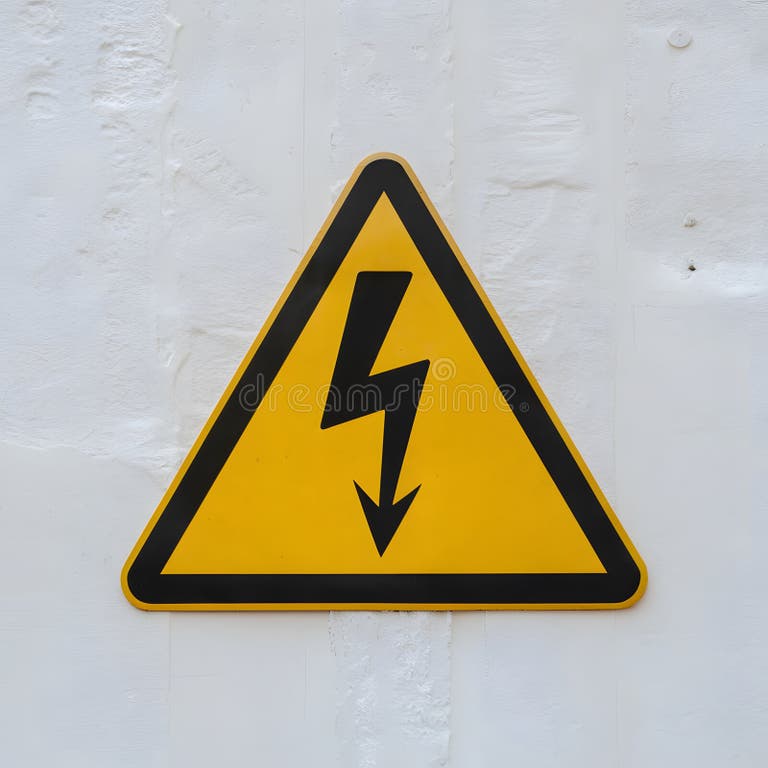 Caution Triangle Lightning Bolt Stock Illustrations – 1,225 Caution ...