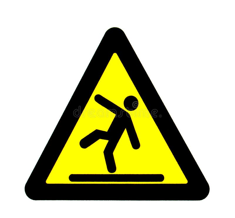 Caution falling signs stock vector. Illustration of slippery - 4017282