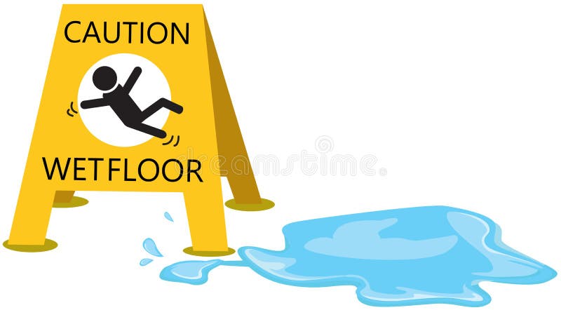 Caution Slippery with Drop Water Stock Vector - Illustration of skid ...
