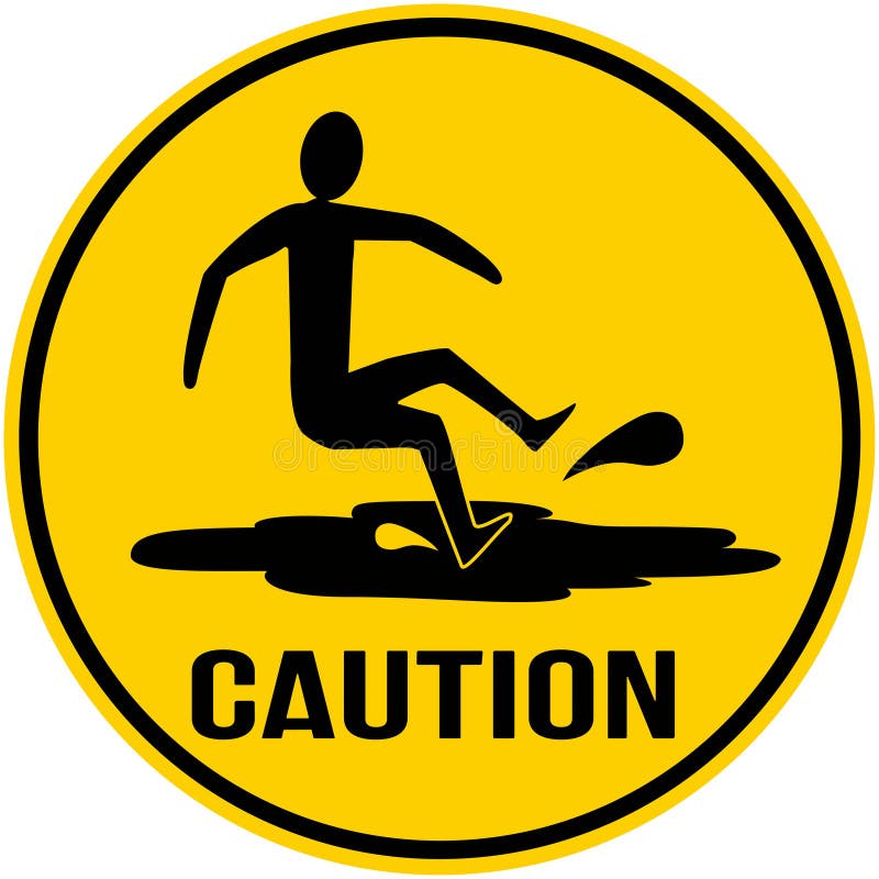 Caution Sign . Slipping Floor Stock Illustration - Illustration of ...
