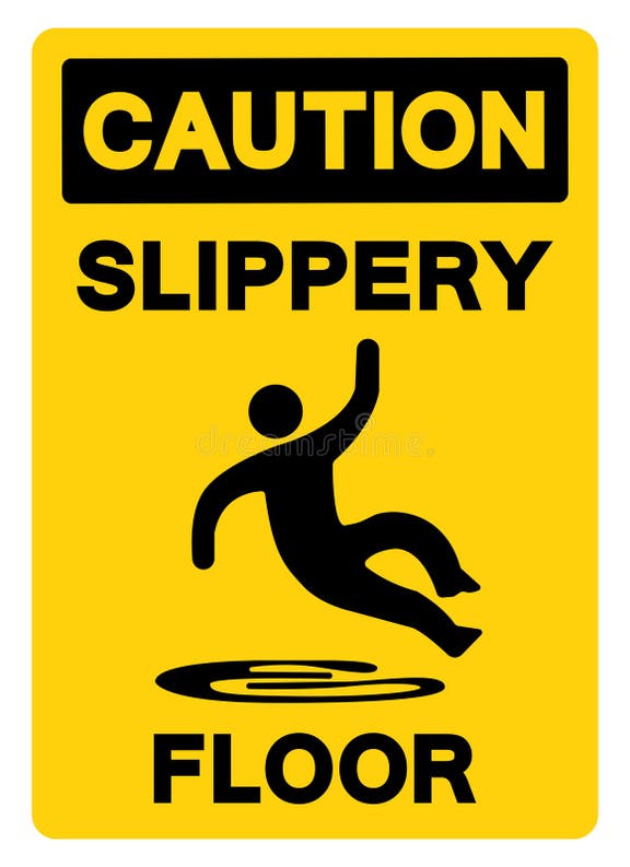 Caution Slippery Floor Symbol Sign,Vector Illustration, Isolate on ...