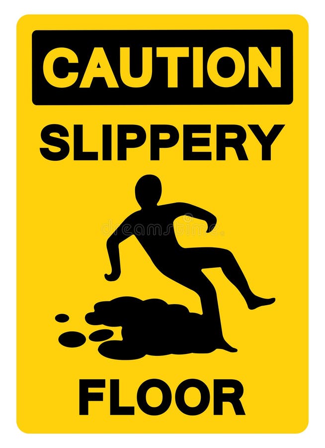 Caution Slippery Floor Symbol Sign,Vector Illustration, Isolate on ...