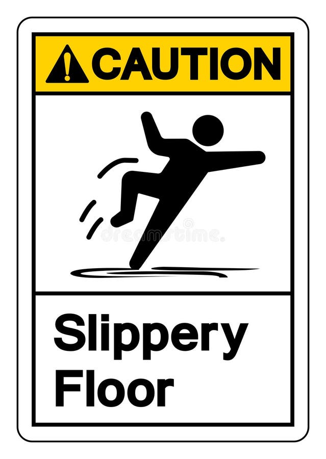 Caution Slippery Floor Symbol Sign Vector Illustration Isolate On