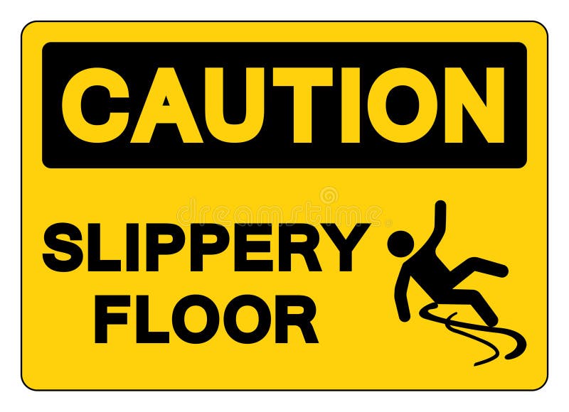 Caution Slippery Floor Symbol Sign,Vector Illustration, Isolate on ...