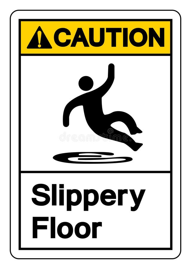 Caution Slippery Floor Symbol Sign,Vector Illustration, Isolate on ...