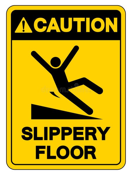 Caution Slippery Floor Symbol Sign,Vector Illustration, Isolate on ...