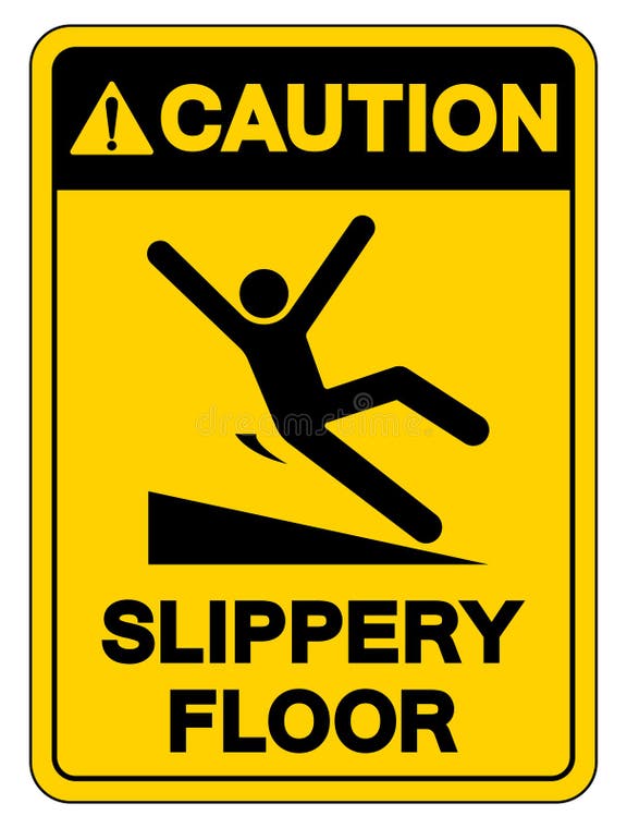 Caution Slippery Floor Symbol Sign,Vector Illustration, Isolate on ...