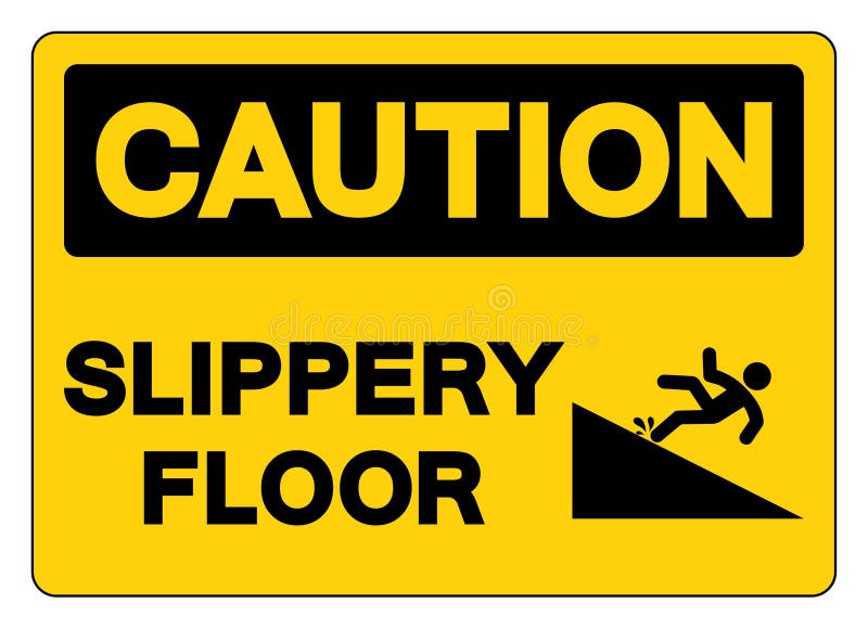 Caution Slippery Floor Symbol Sign,Vector Illustration, Isolate on ...