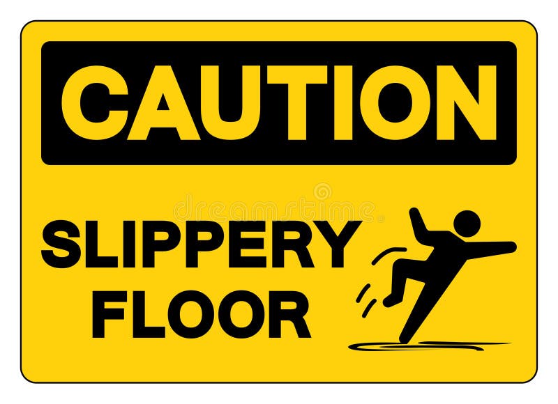 Caution Slippery Floor Symbol Sign,Vector Illustration, Isolate on ...