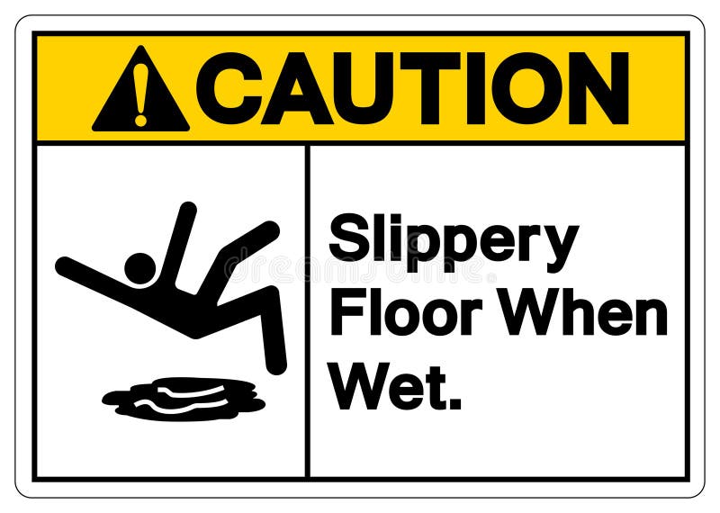 Caution Slippery when Wet Symbol Sign,Vector Illustration, Isolate on ...