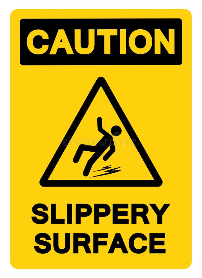 Caution Slippery Surface Symbol Sign,Vector Illustration, Isolate on ...