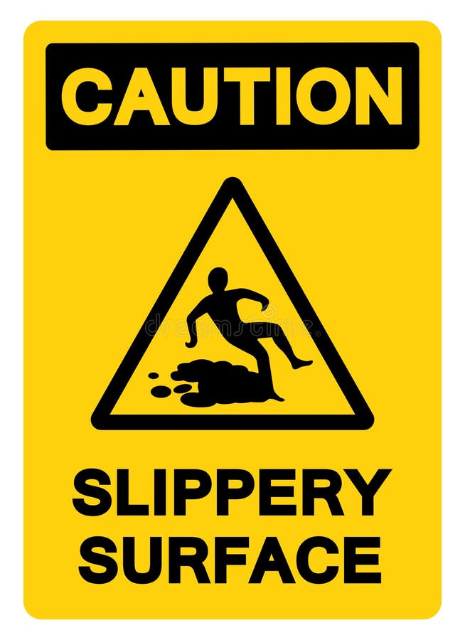 Caution Slippery Surface Symbol Sign,Vector Illustration, Isolate on ...