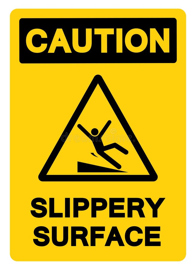 Caution Slippery Surface Symbol Sign,Vector Illustration, Isolate on ...