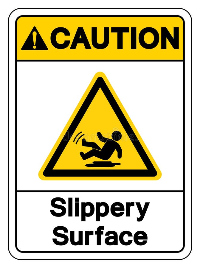 Caution Slippery Surface Symbol Sign,Vector Illustration, Isolate on ...