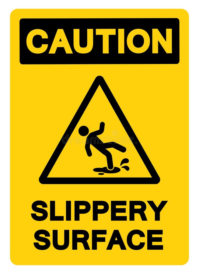 Caution Slippery Surface Symbol Sign,Vector Illustration, Isolate on ...