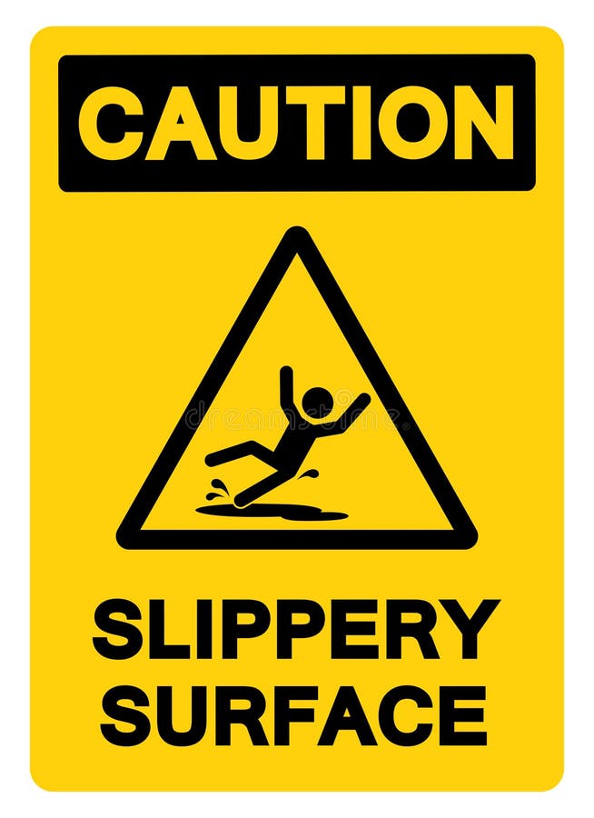 Caution Slippery Surface Symbol Sign,Vector Illustration, Isolate on ...