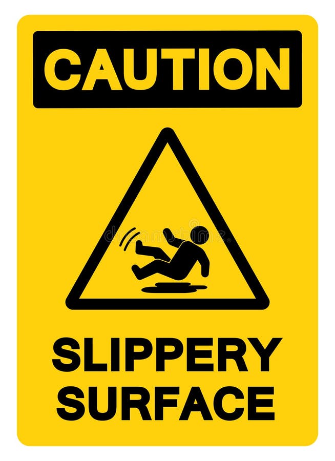 Caution Slippery Surface Symbol Sign,Vector Illustration, Isolate on White Background Label ...