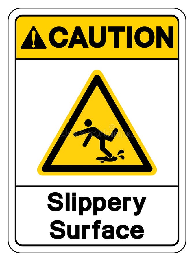 Caution Slippery Surface Symbol Sign,Vector Illustration, Isolate on ...
