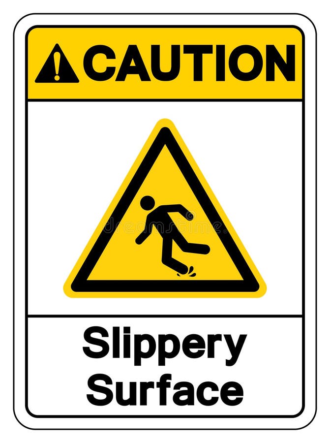 Caution Slippery Surface Symbol Sign,Vector Illustration, Isolate on ...