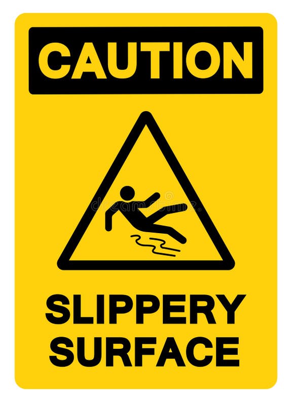 Caution Slippery Surface Symbol Sign,Vector Illustration, Isolate on ...